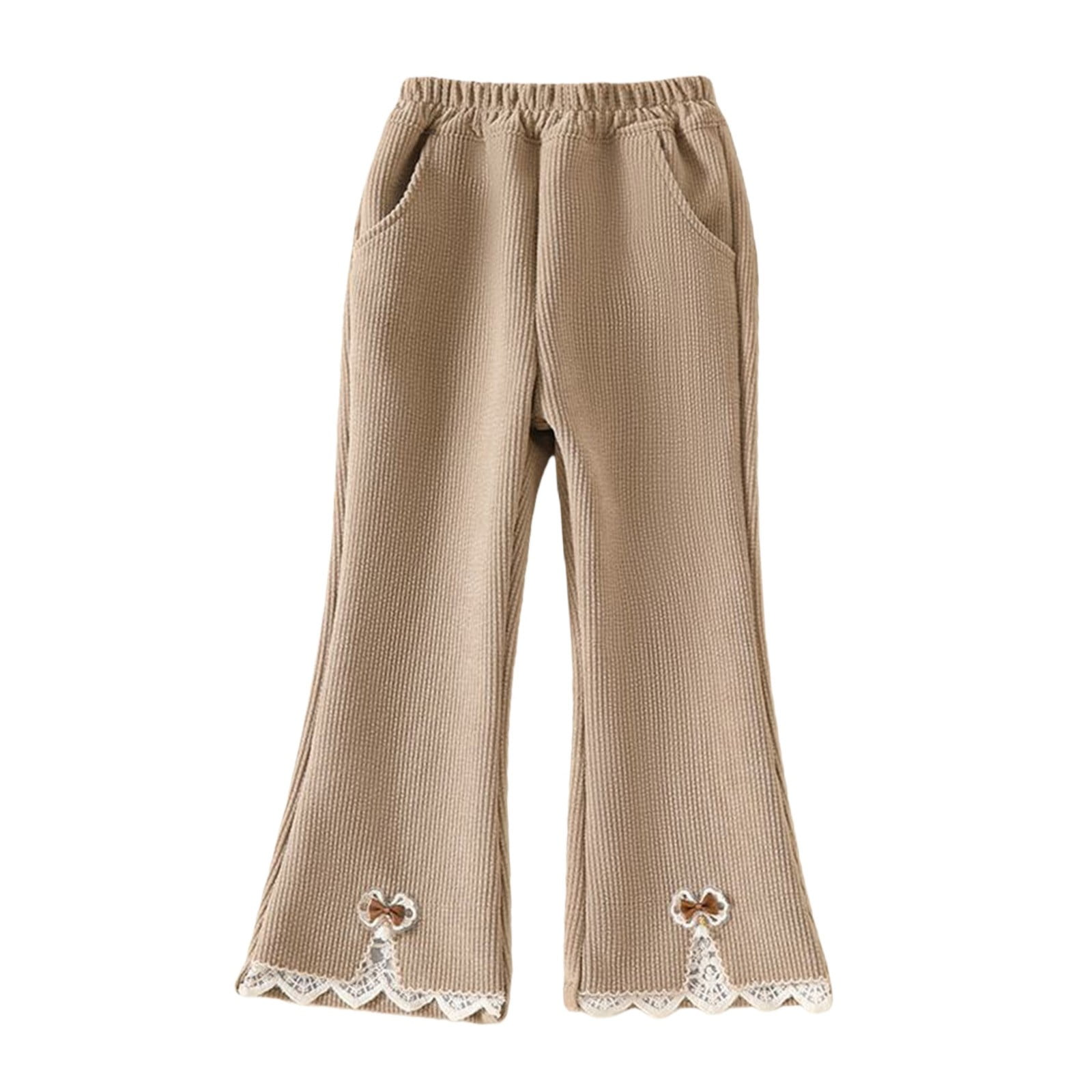 Coerni Baby Toddler Girl Flare Pants Corduroy Bell Bottom Leggings ...