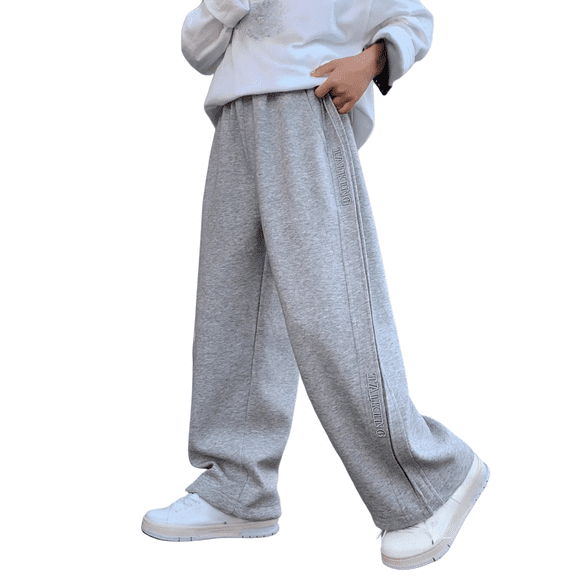 Boys Joggers Wide Leg Sweatpants Elastic Waist Casual Wide Leg Sport ...