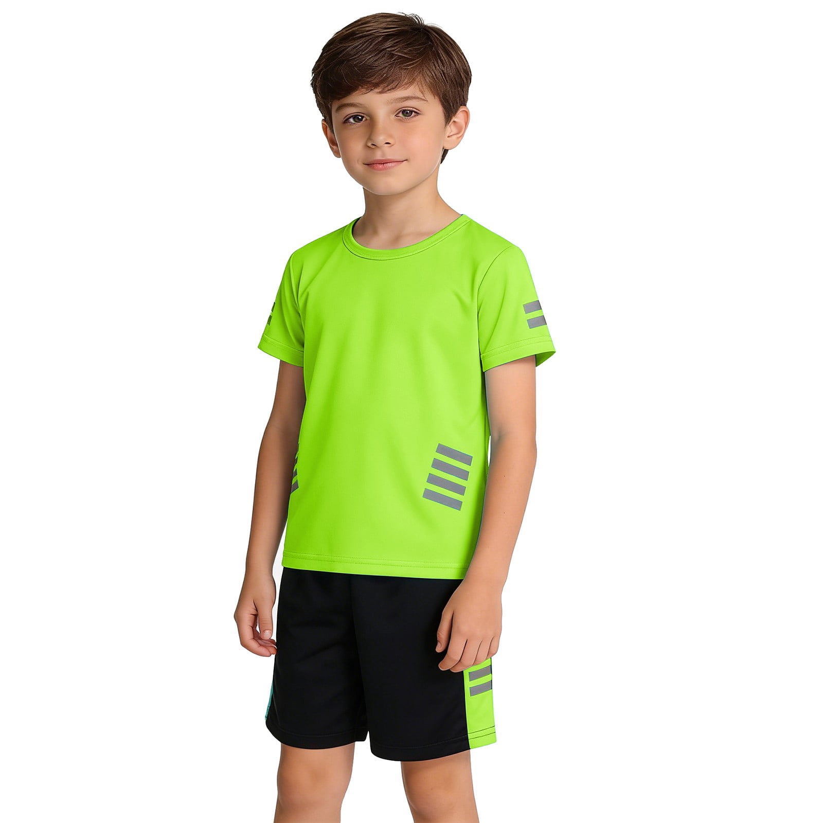Coerni Boys 2 Piece Workout Outfits for Kids Quick Dry Short Sleeve ...