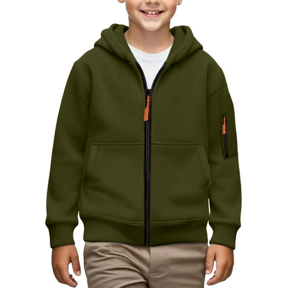 Coerni Boys Full-Zip Hoodie Sweatshirts Fleece Lined Long Sleeve Zipper ...