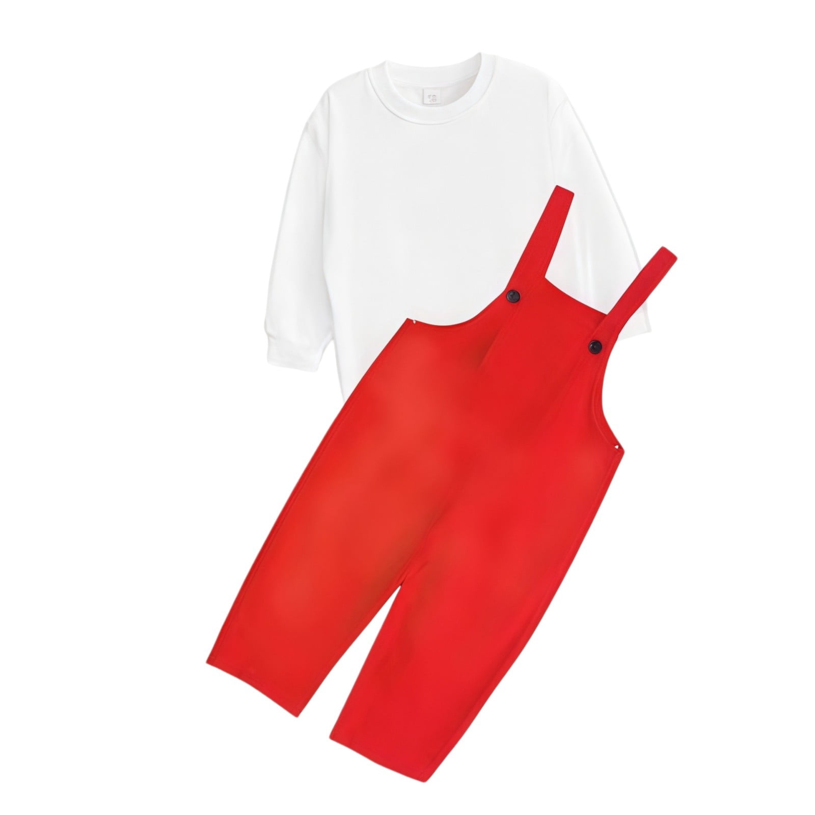 Coerni Boys Girls 2 Piece 𝐑omper Overalls Set Long Sleeve Crewneck ...