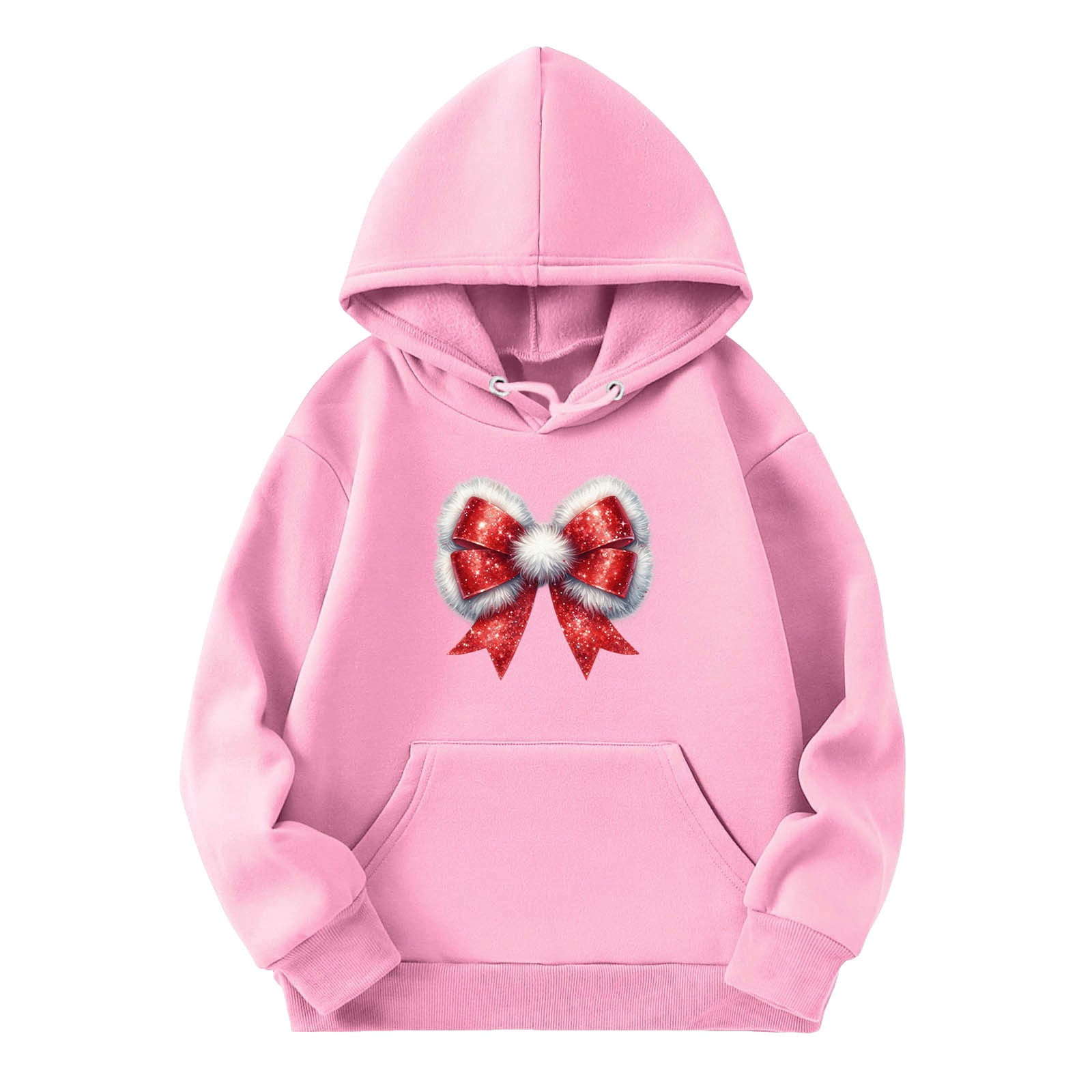Coerni Boys Girls Cute Bow Print Activewear Kids Multicolour Fleece ...