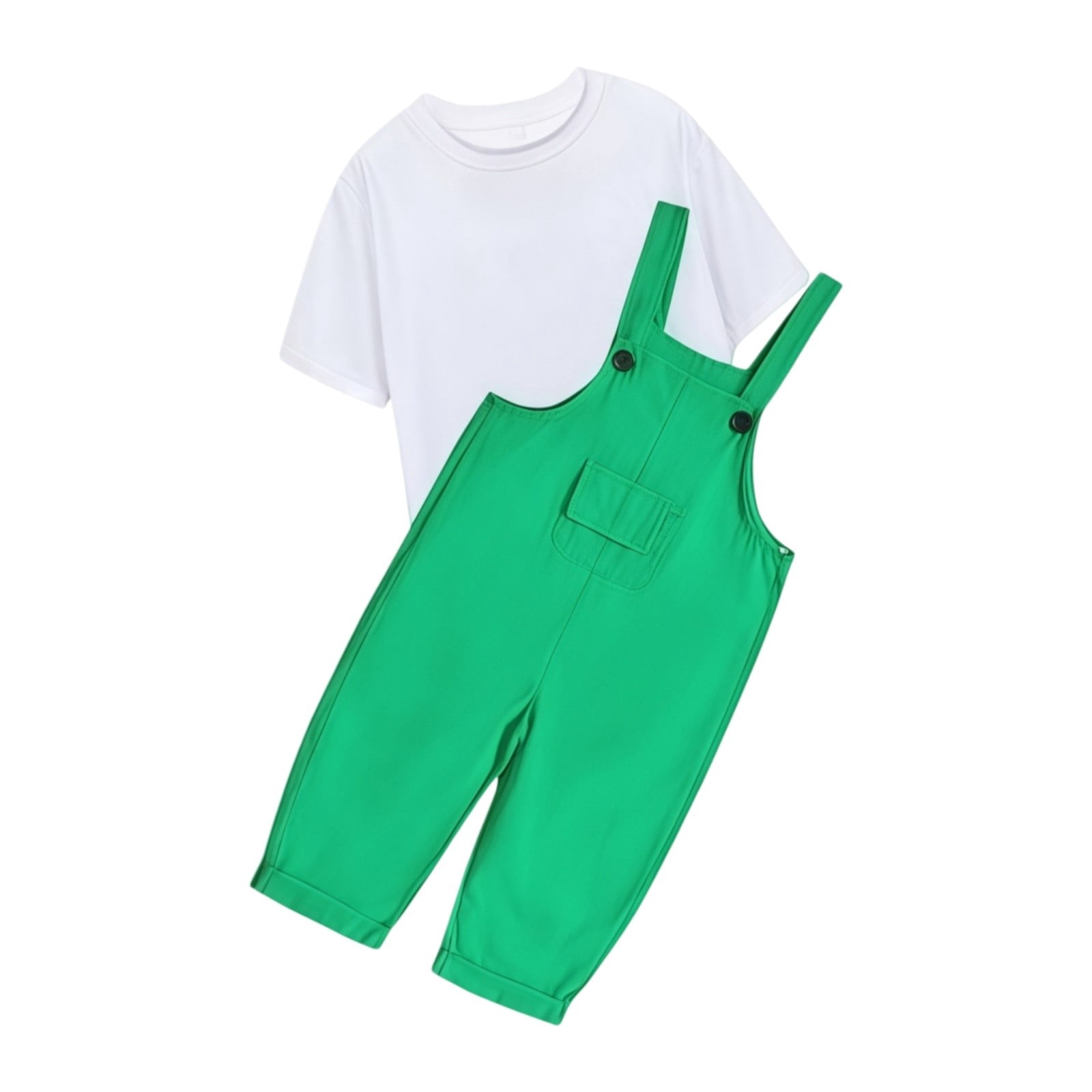 Coerni Boys Girls Jumpsuits Sets Bib Rompers Pants & Crewneck Short ...