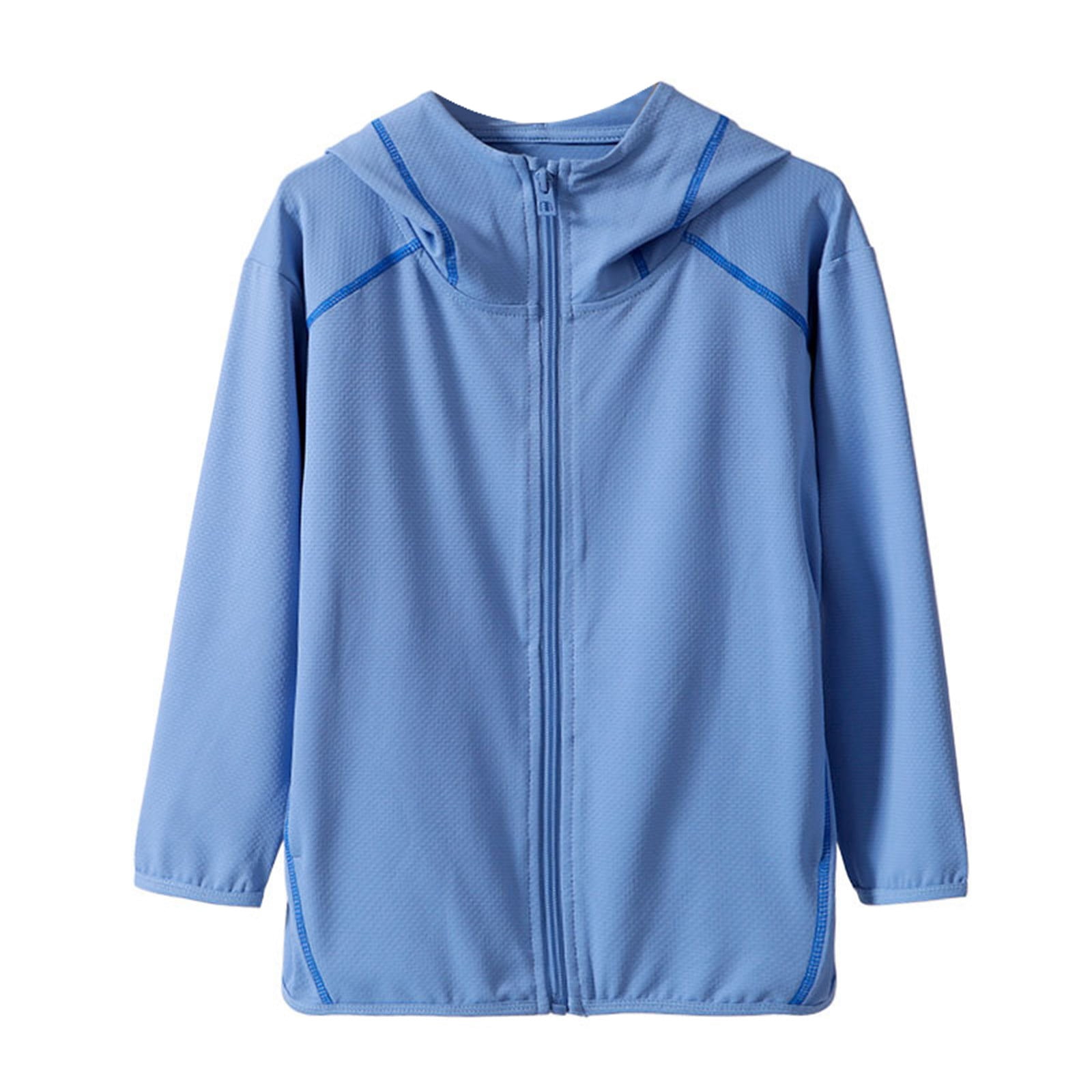 Coerni Boys Girls UPF 50+ Hooded Jacket Long Sleeve Zip Up Sweatwear ...