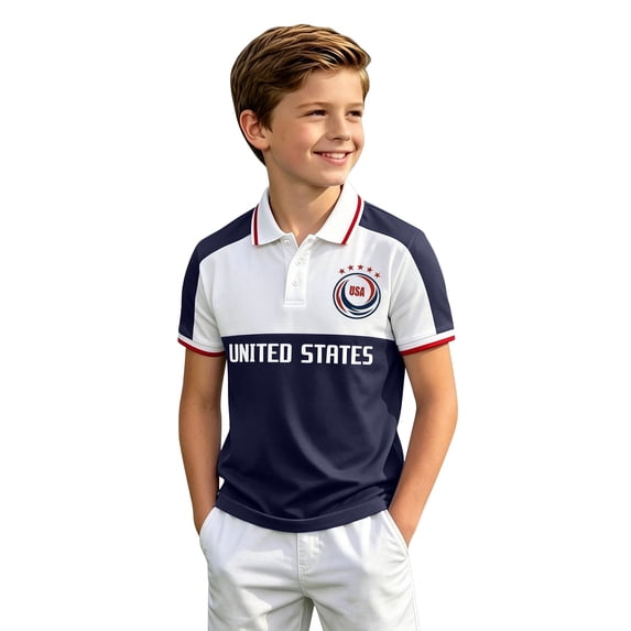 Coerni ﻿ Boys Polo Shirts 2026 Football Fans USA T-shirt Graphic Golf ...