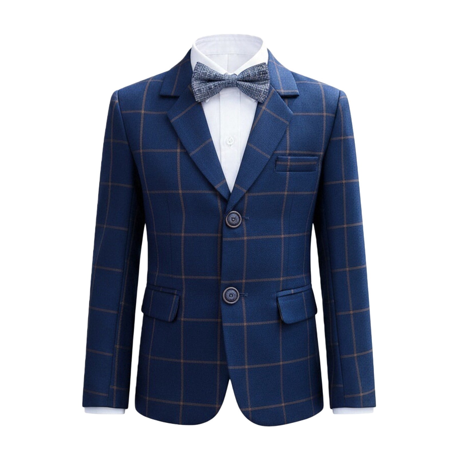 Coerni Boys Tuxedo Suit Set Notch Lapel 2-Button Blazer & White Dress ...