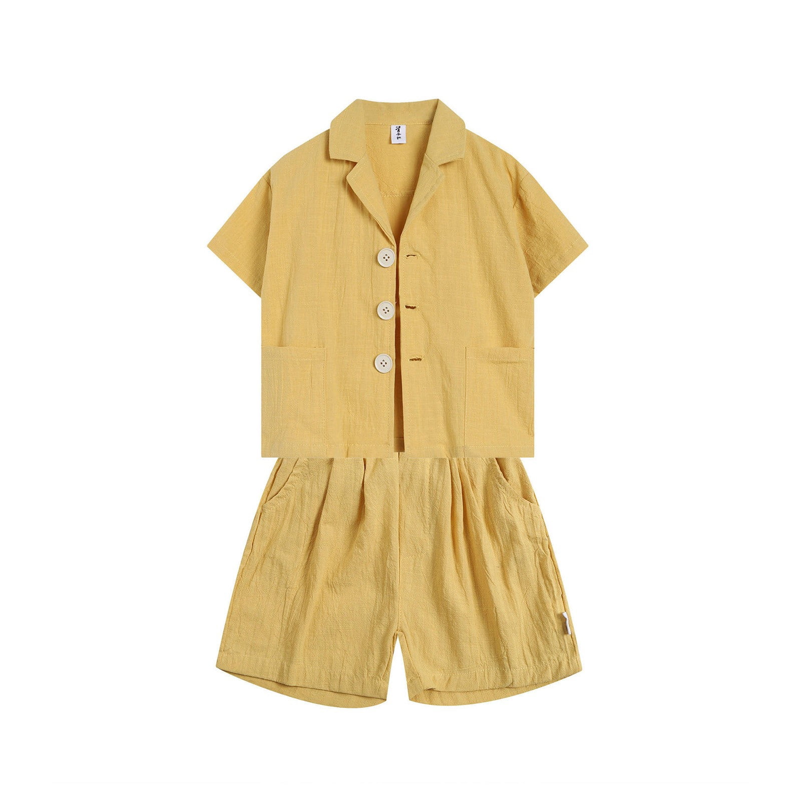 Coerni Casual Shirt Sets for Boys Girls Button Down Short Sleeve Lapel ...