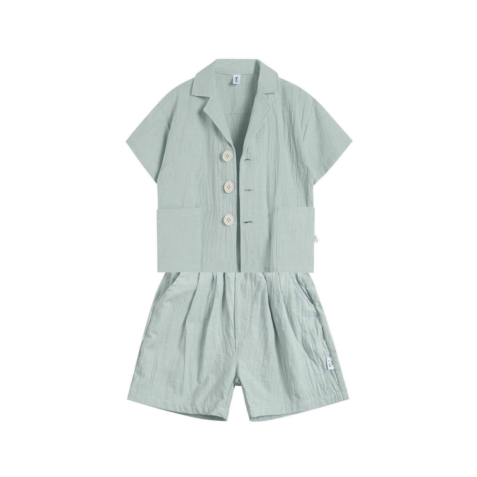 Coerni Casual Shirt Sets for Boys Girls Button Down Short Sleeve Lapel ...