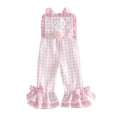 Coerni Cute Bunny Romper for Baby Girls Ruffle Trim Gingham Bell ...
