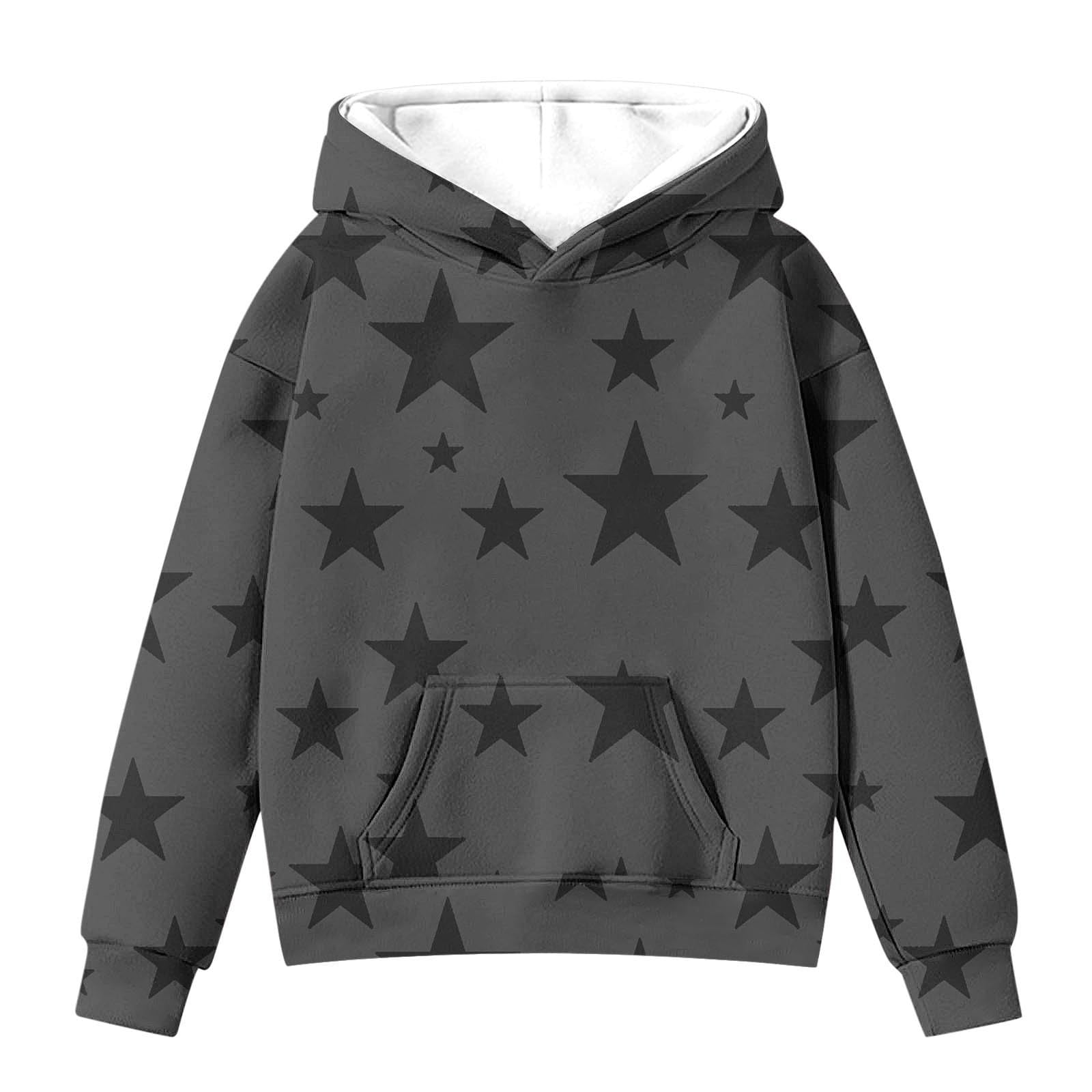 Coerni Cute Hoodies for Tween Girls Long Sleeve Star Graphic Oversized ...
