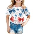 Coerni Girls 4th of July T-shirt Balloon & Fireworks Short Sleeve Print ...