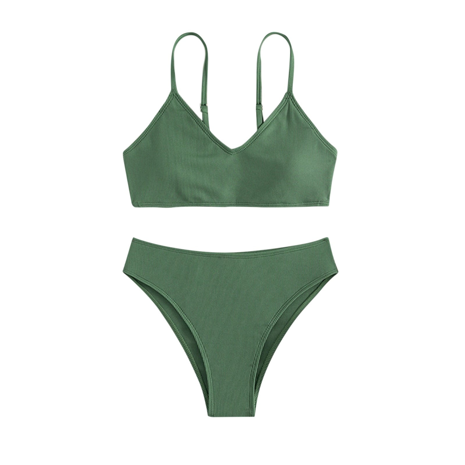Coerni Girls Bikini Swimsuit 25 Piece Knit Solid Swimming Shorts and ...