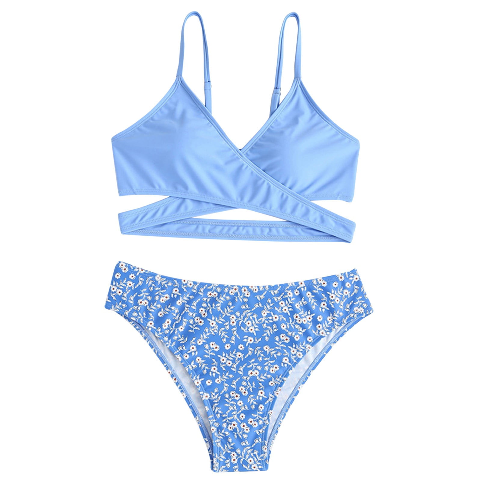 Coerni Girls Black Bikini Swimsuits Summer 𝐂riss C𝐫oss Bikinis & Floral ...