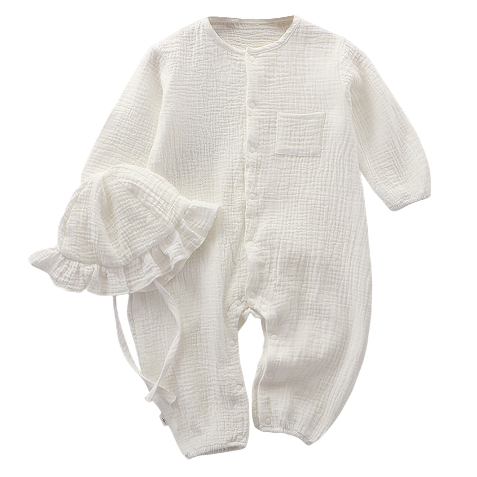 Coerni Girls Boys Linen Cotton Romper Button-Down Baby Girl Summer ...