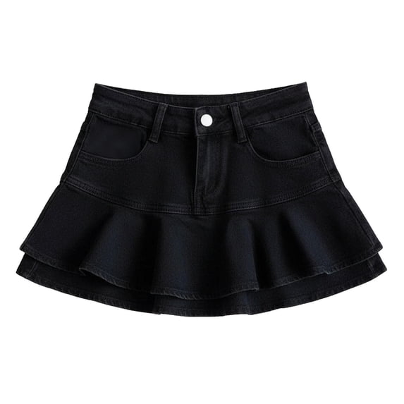 Coerni Girls' Cake Dress Elastic Denim Skirt Fashion Versatile Skirt ...