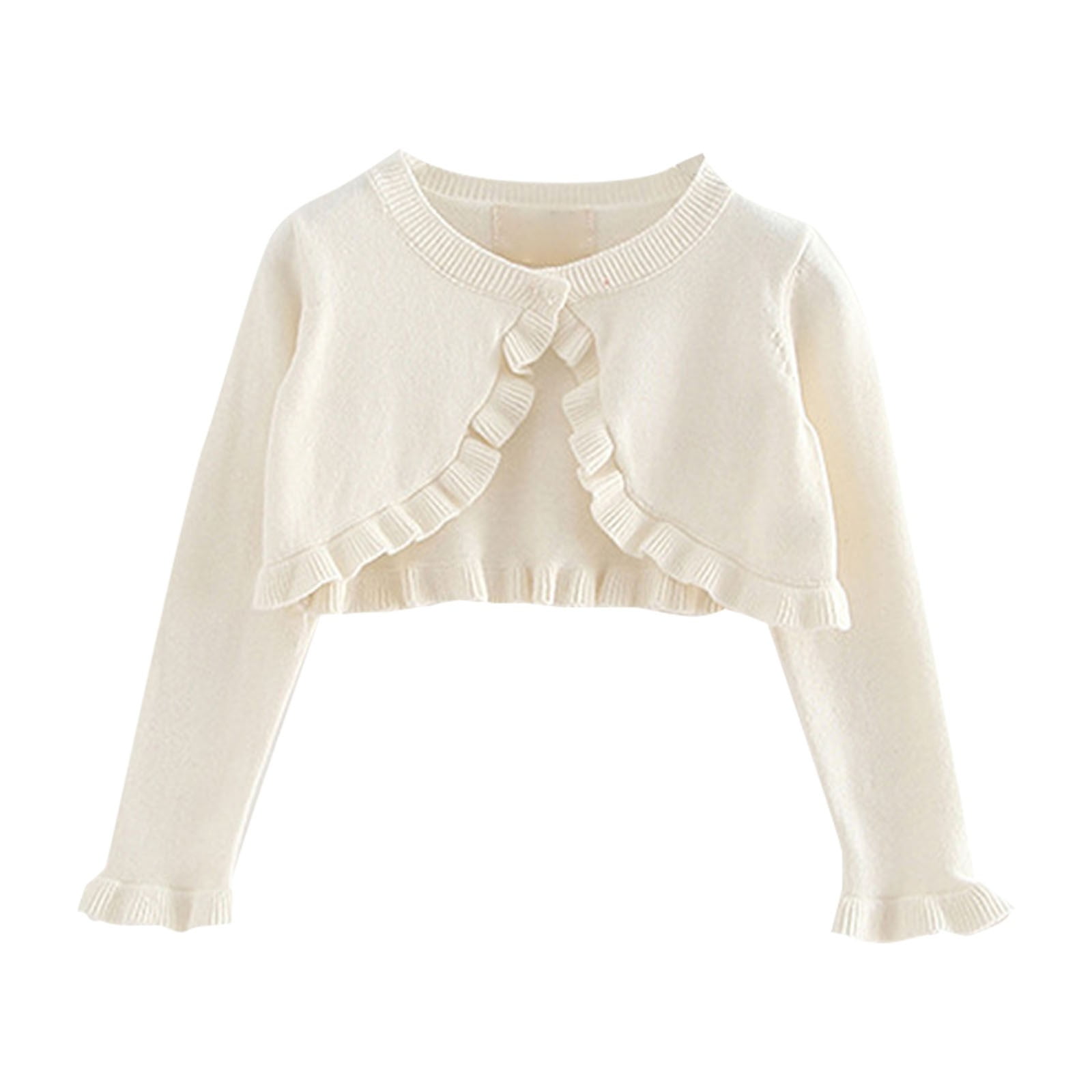 Coerni Girls' Cardigans, Girl Sweater Long Sleeve Ruffle Knit Dress ...