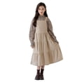 Coerni Girls Corduroy Elegant Dress Teen A Line Long Sleeve Vintage ...