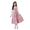 Coerni Girls Corduroy Elegant Dress Teen A Line Long Sleeve Vintage ...