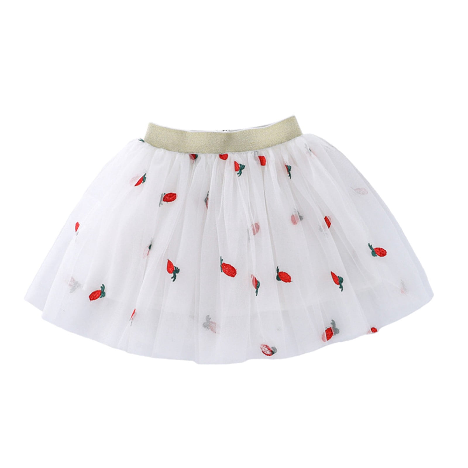 Coerni Girls Cute Princess Mini Skirt Layered Tulle Embroidered Puffy ...