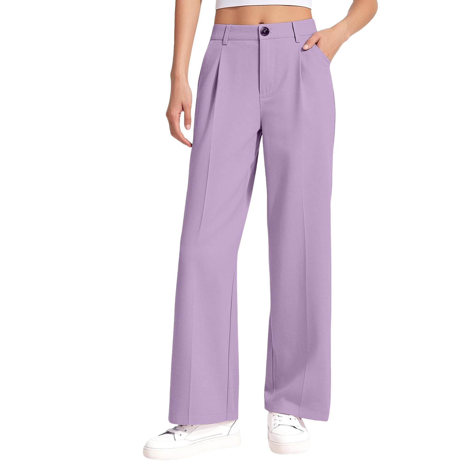 Coerni Girls' Dress Pants High Waisted Wide Leg Sweatpants Kids Formal ...