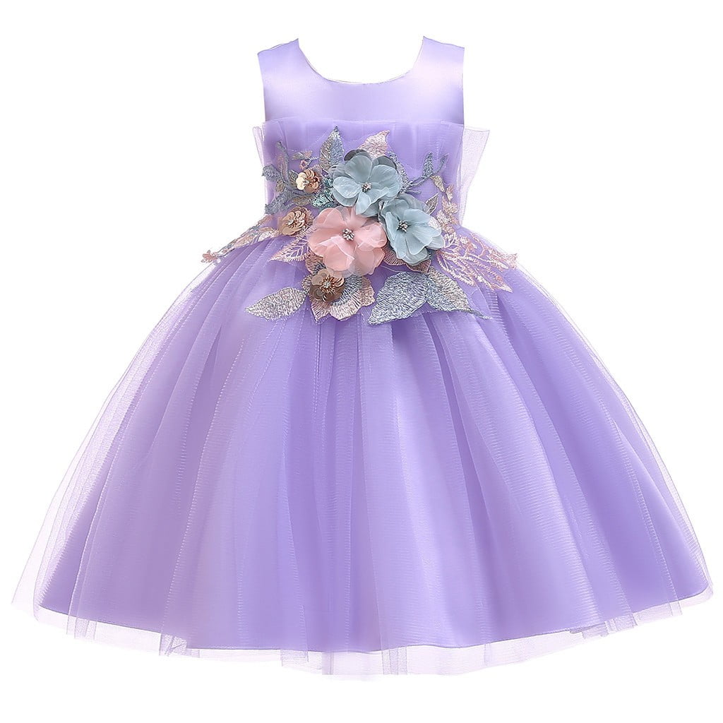 Coerni Girls Dresses Parties Formal Wedding Gown | Sleeveless Flower ...