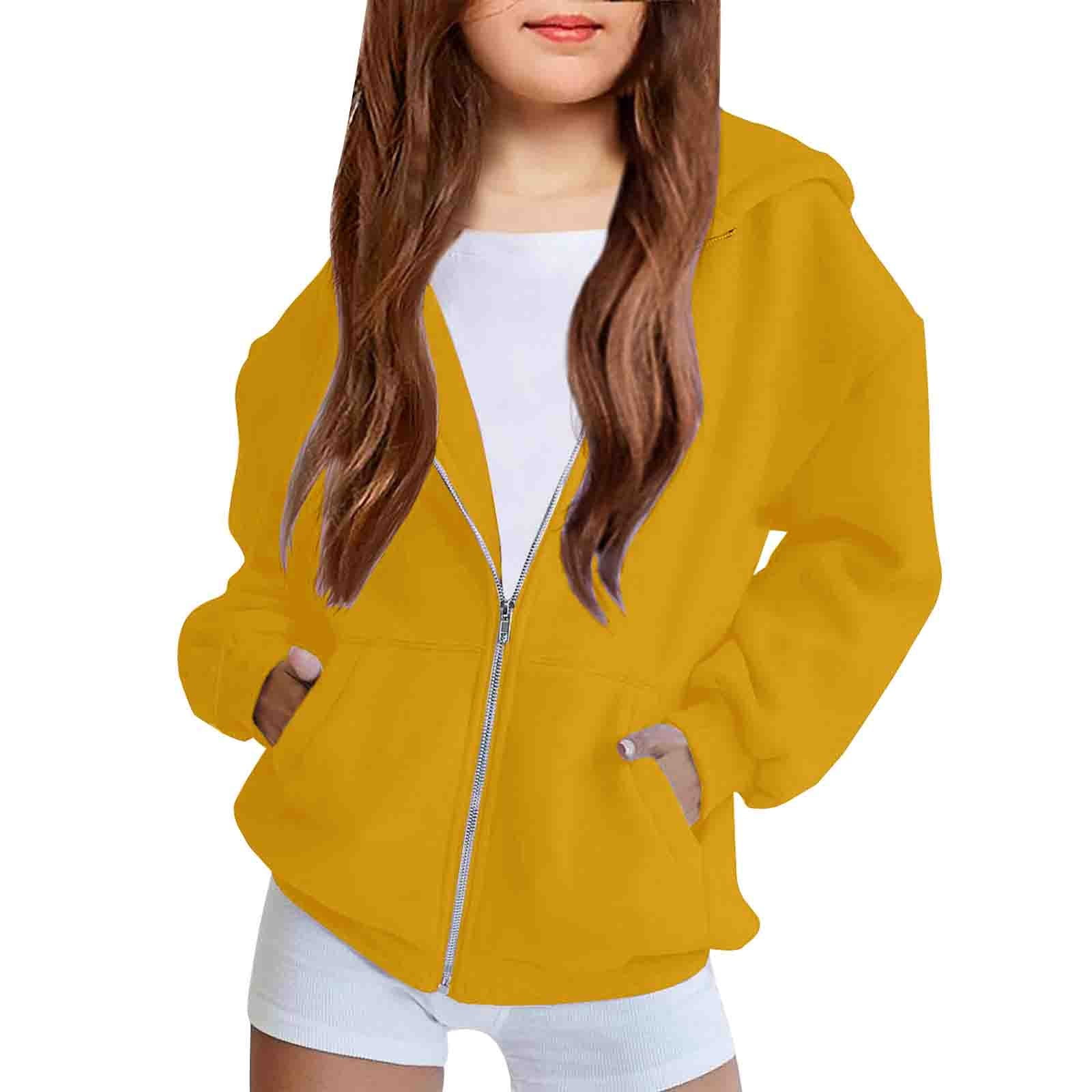 Coerni Girls Fleece Zip Up Cute Hoodies Fall Jacket Oversized Casual ...