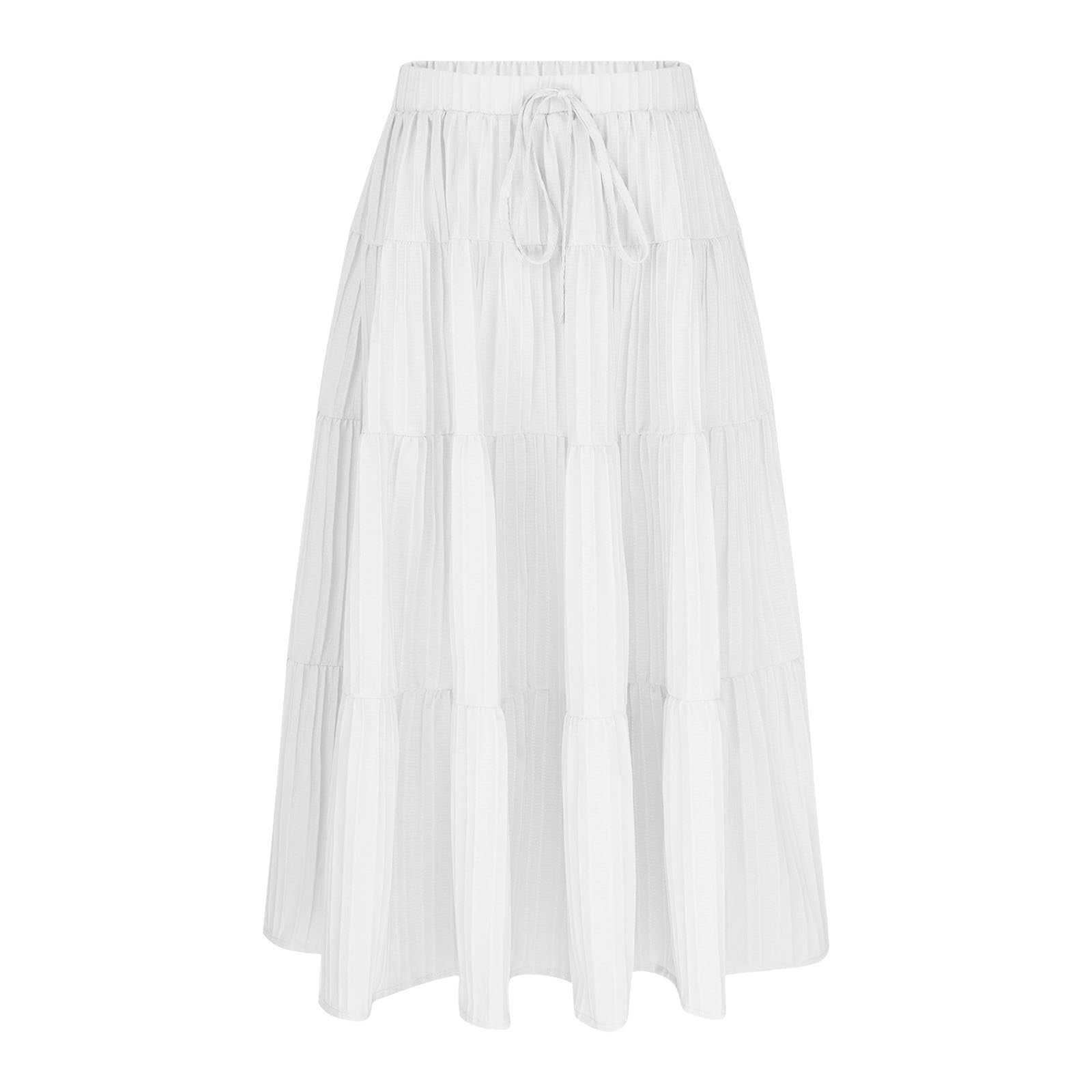 Coerni Girls Flowy Skirt Elastic Waist A Line Chiffon Skirts Flared ...
