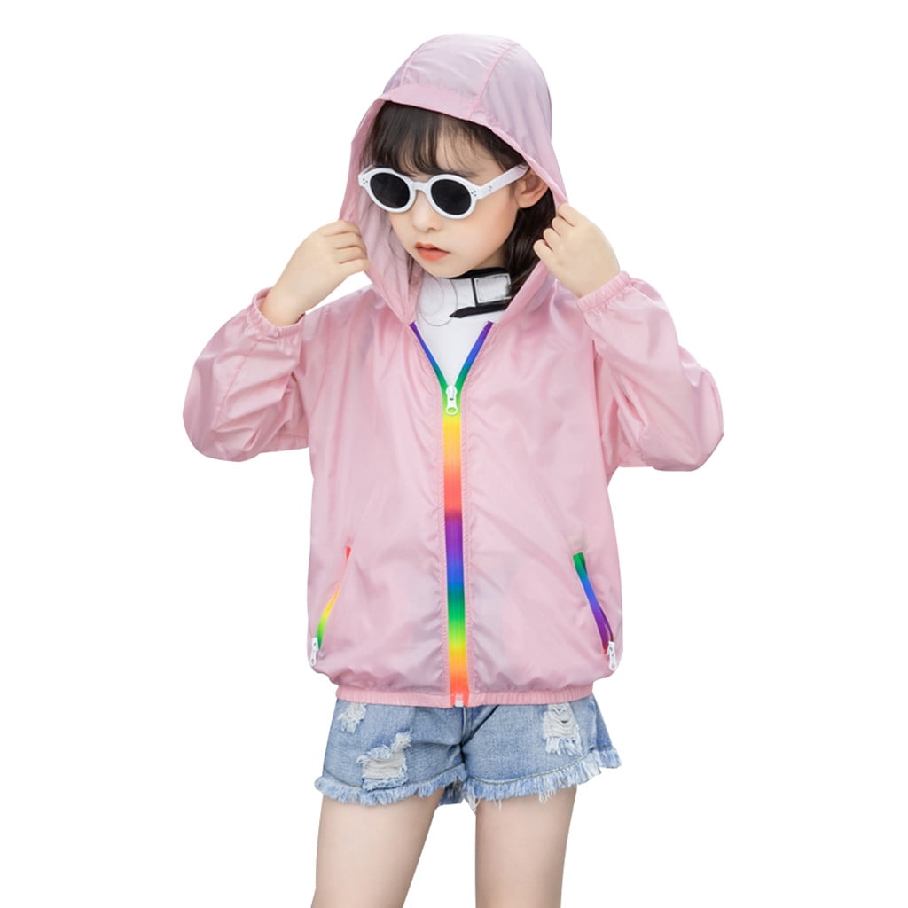 Coerni Girls Full Zip Jackets Toddler UV Protection Sun Shirts Summer ...