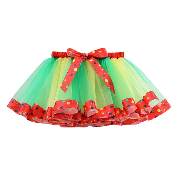 Coerni Girls Gradient Tutu Skirt Pleated Bowknot Mesh Skirt Ballet ...