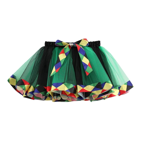 Coerni Girls Gradient Tutu Skirt Pleated Bowknot Mesh Skirt Ballet ...