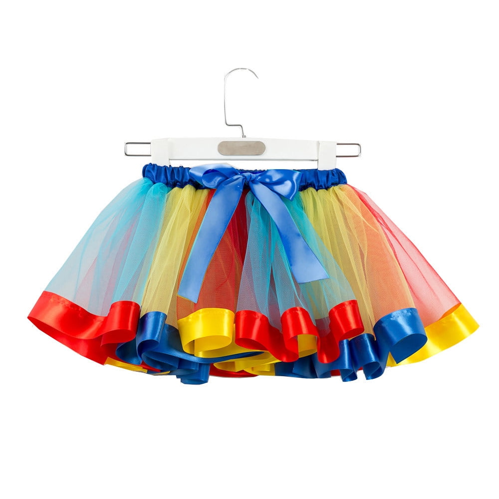 Coerni Girls Layered Tutu Skirt Little Girls Rainbow Tulle Tutus Skirts ...