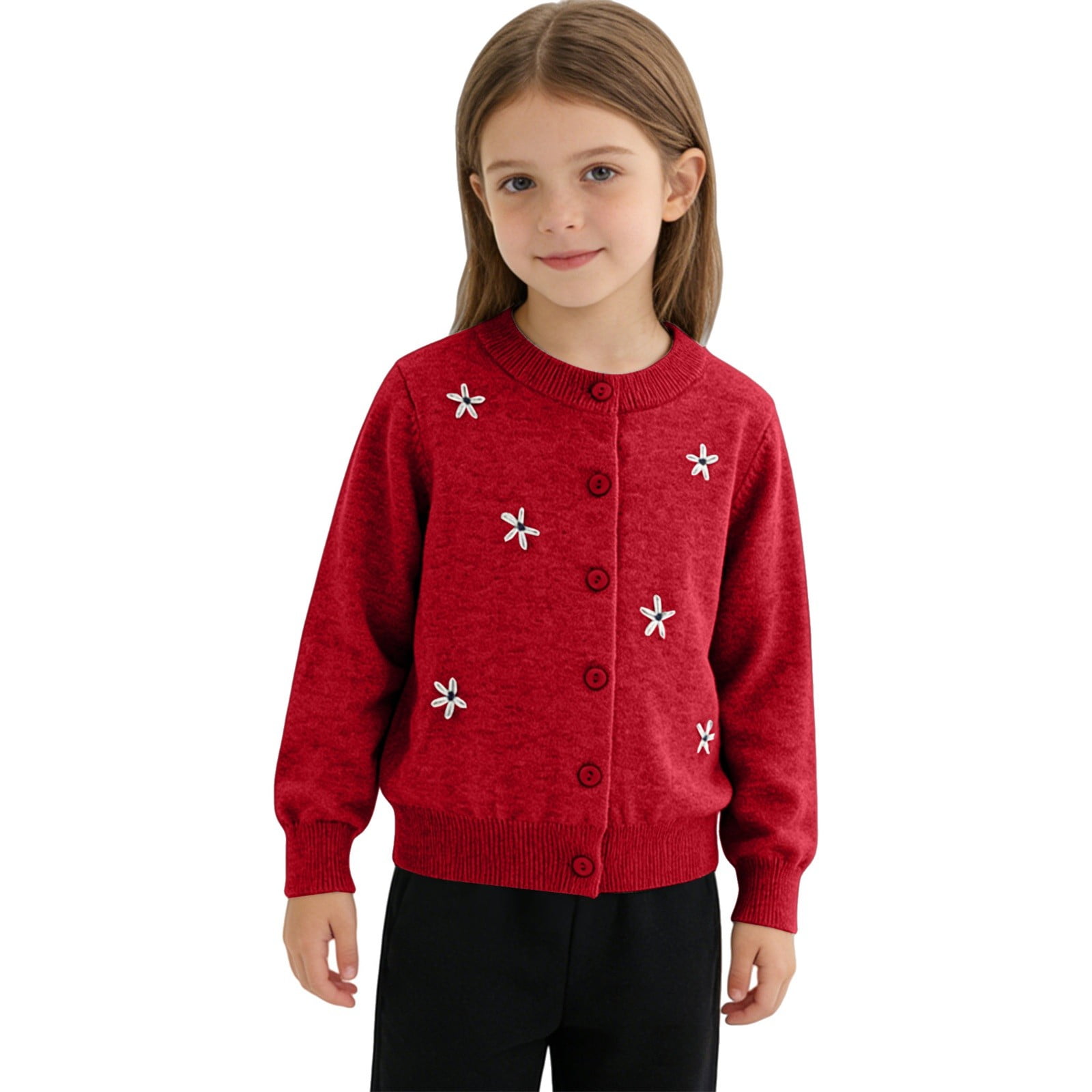 Coerni Girls' Long Sleeve Knitted Bolero Cardigan Kids Button Closure ...