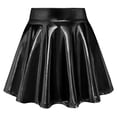 Coerni Girls Metallic Skater Skirt High-Waisted Flowy Mini Skirt Shiny ...