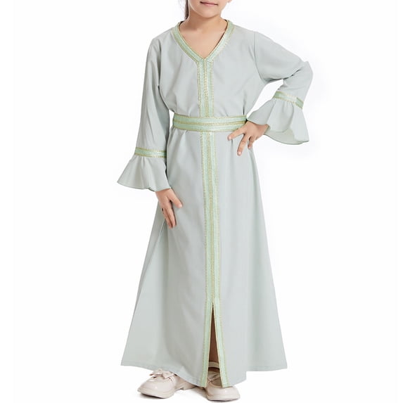 Coerni Girls Muslim Abaya Prayer Dress Isl𝐚mic Modest Ar𝐚b𝐢an Dresses ...