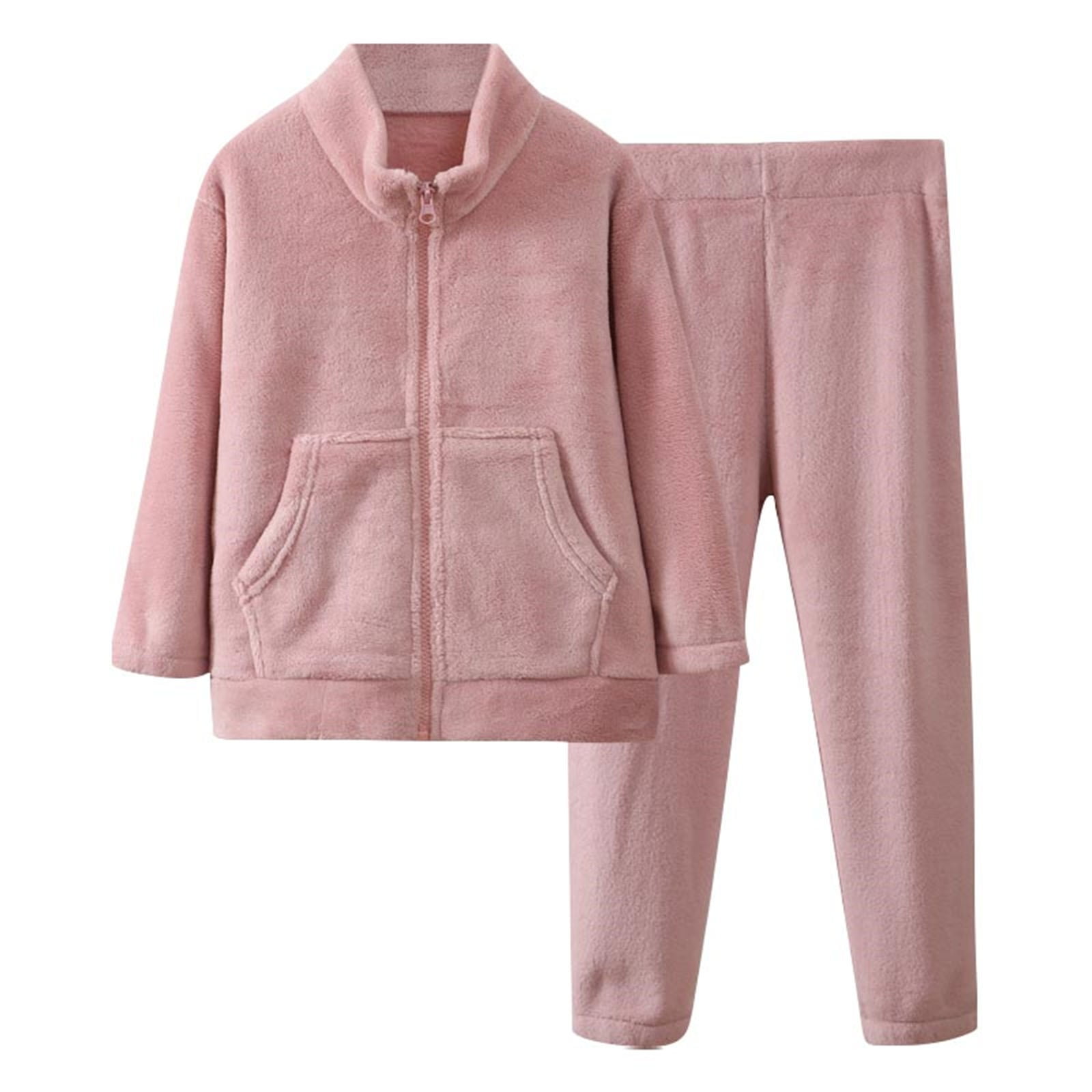 Coerni Girls Pajamas Set, Youth Fleece Pajamas Set for Boys Girls Full Zip Polar Fleece Jacket ...