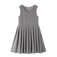Coerni Girls Pleated School Uniform Dress Knee Length A-Line Tank Dress ...