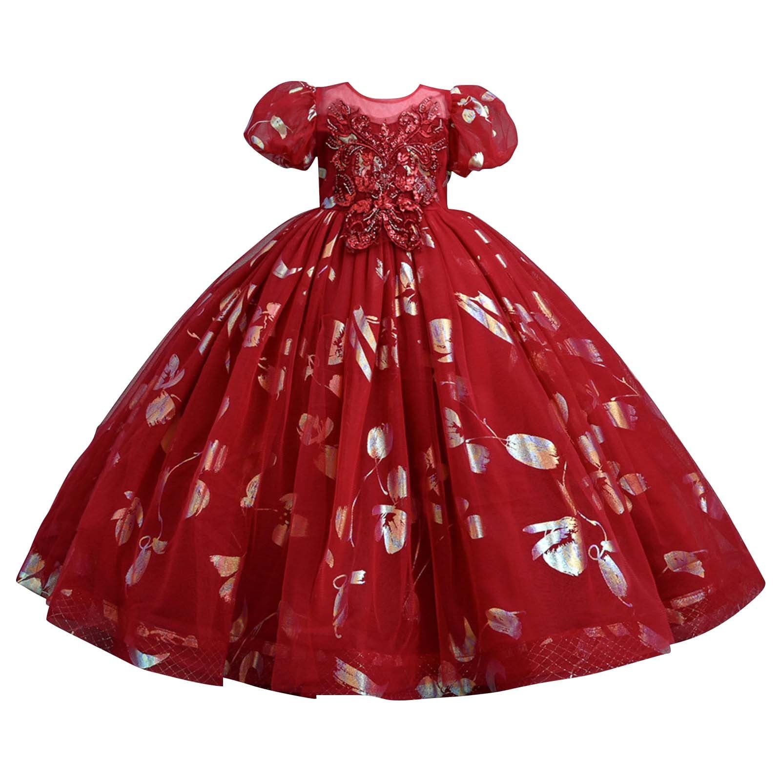 Coerni Girls Pretty Bubble Sleeve Prom Gowns Pageant Evening Gown ...