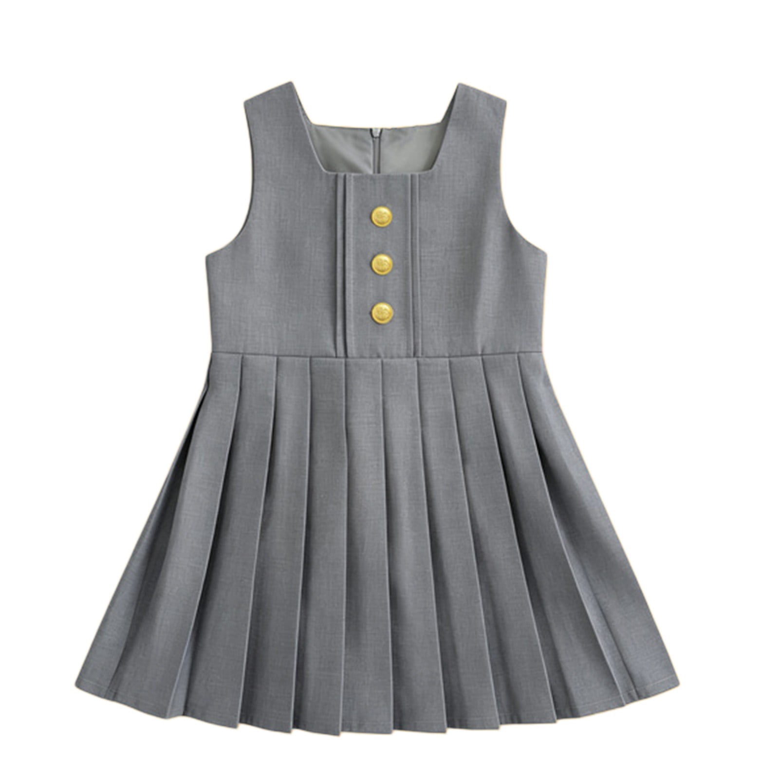 Coerni Girls School Uniform Jumper Dress Sleeveless Knee Length Pleated ...