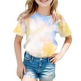 Coerni Girls Short Sleeve T-shirt Tie Dye Crewneck Tee Tops Loose ...