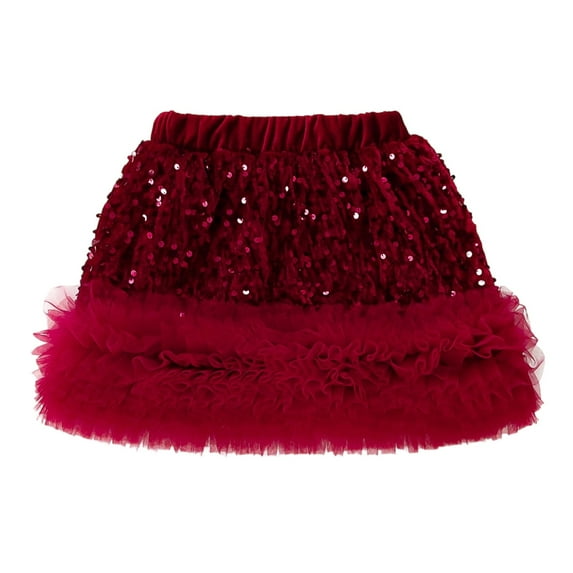 Coerni Girls Sparkly Sequin A Line Skirt Kids Elastics Waist Shiny ...