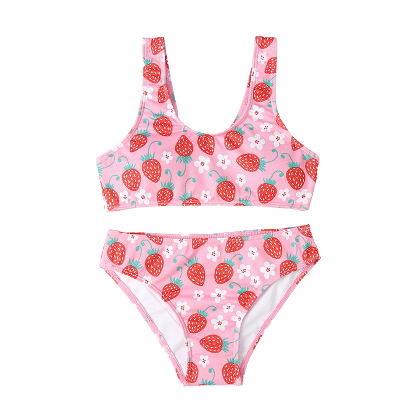 Coerni Girls Strawberry Bikini Swimsuit 2pc Kids Summer Beach Sport ...