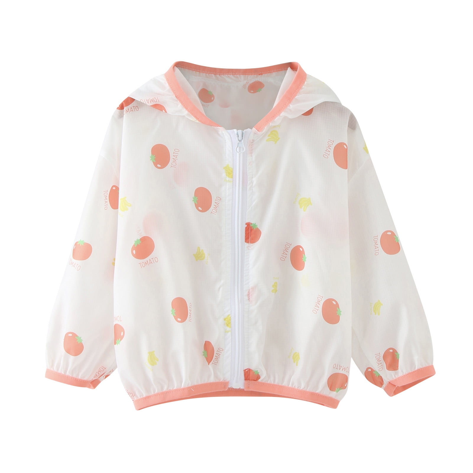 Coerni Girls Sun Protection Jacket Cute Print Zip Up Hoodie Coat with ...