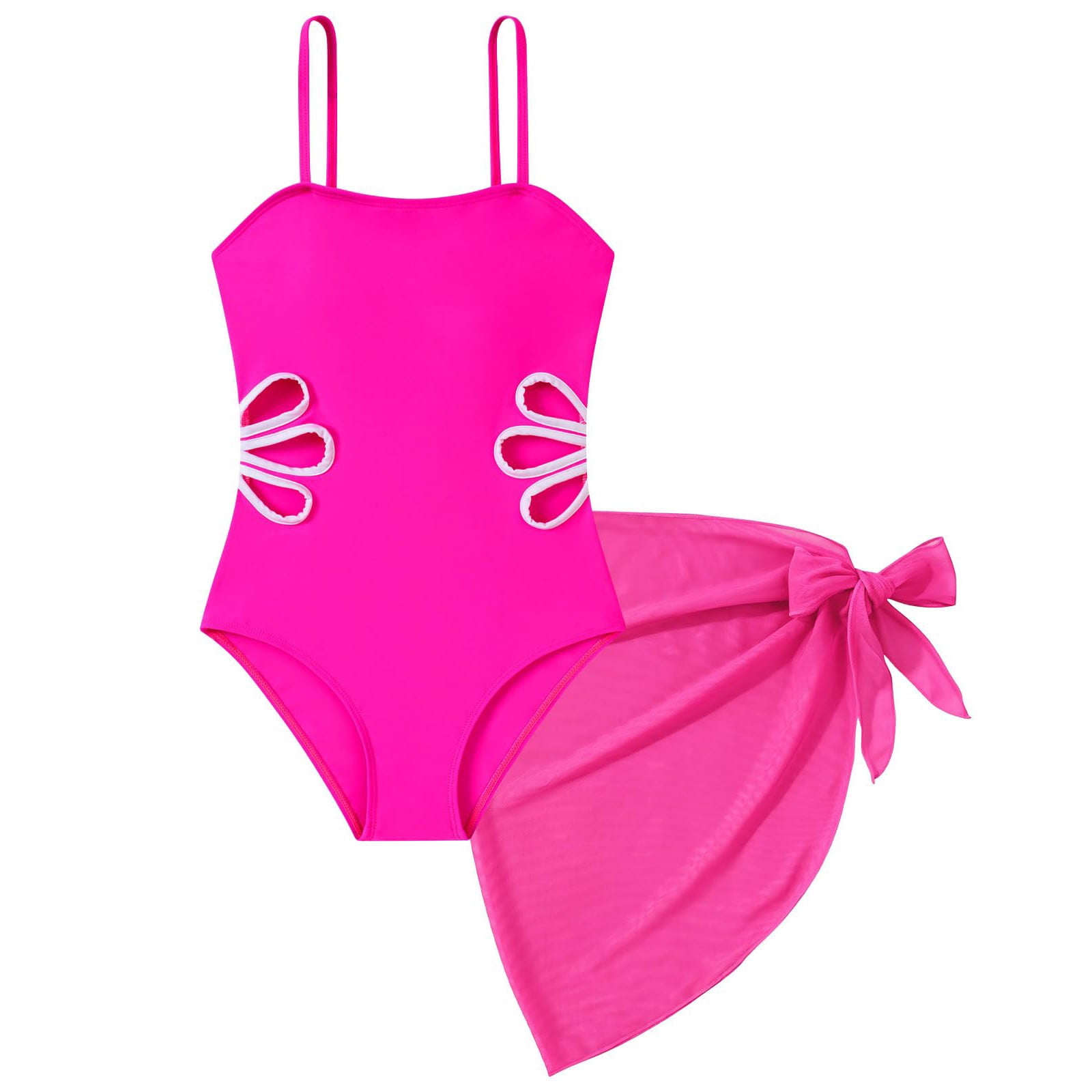 Coerni Girls Swimsuit Adjustable Straps Beach Bathing Suit With Ruffled ...