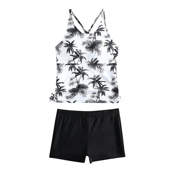 Coerni Girls Swimsuit Two Piece Dance Sports Bathing Suits Tiered ...