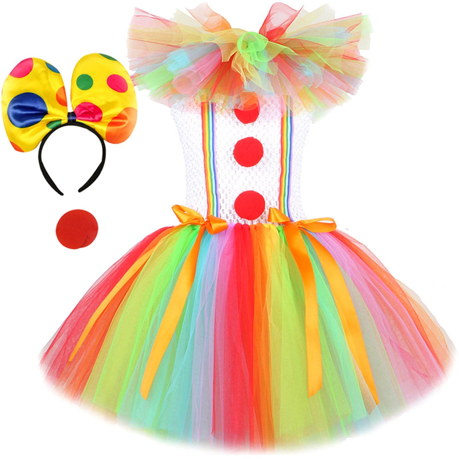 Coerni Girls Tutu Dress Fancy Rainbow Tulle Dress Princess Carnival ...