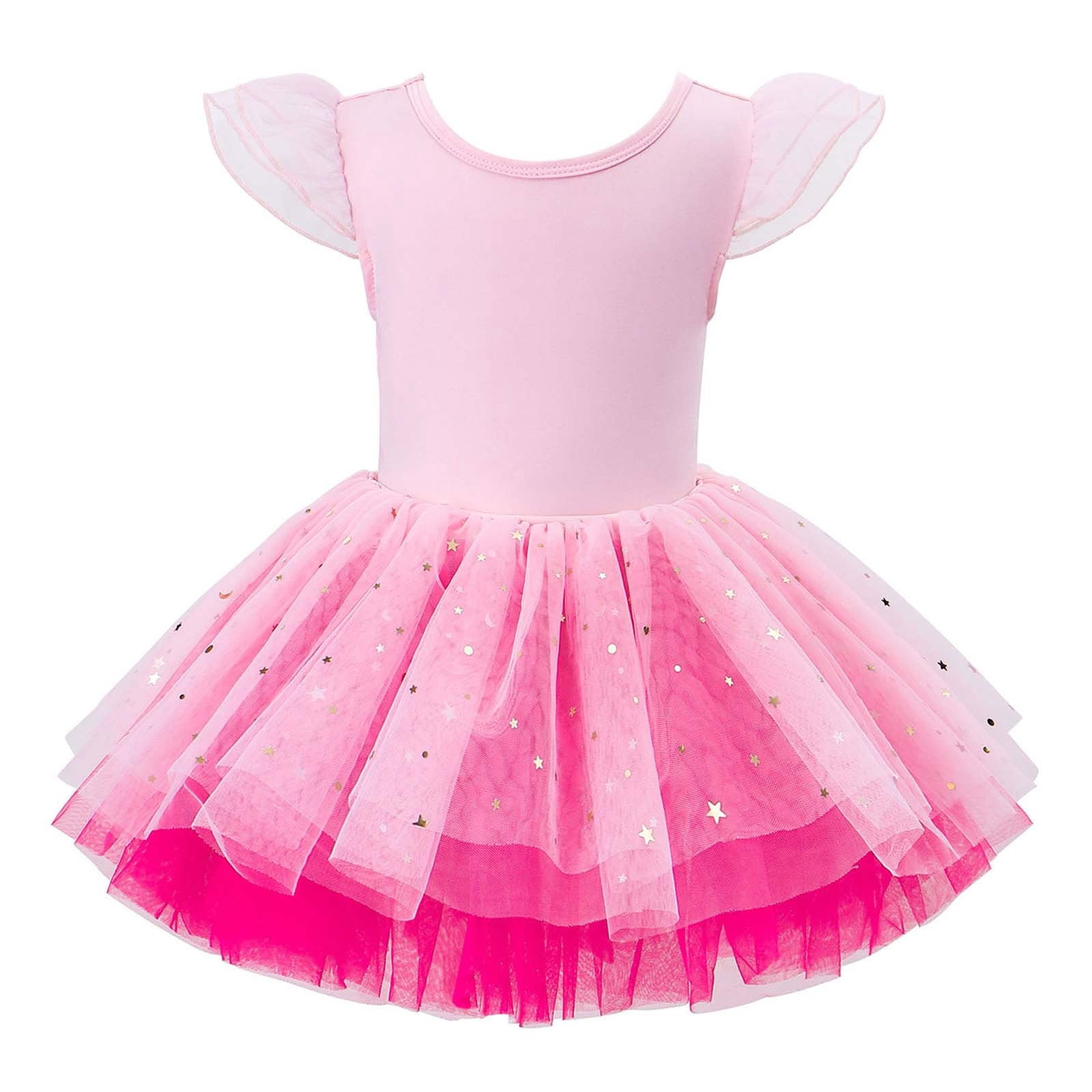 Coerni Girls Tutu Dress Ruffle Sleeveless Gradient Tulle Toddler ...