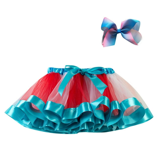 Coerni Girls Tutu Skirt Little Girls Ribbon Layered Tulle Tutus Skirts ...