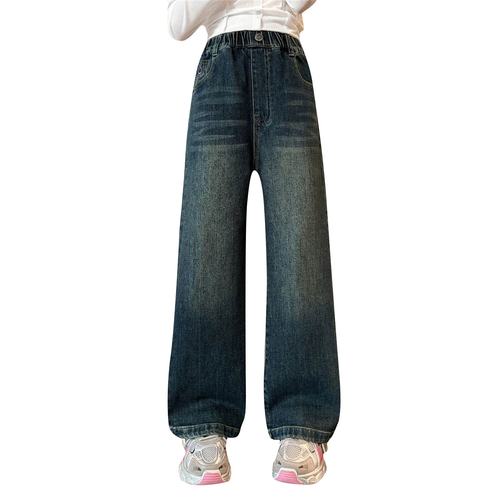 Coerni Girls Vintage Denim Pants High Waisted Straight Leg Jeans ...