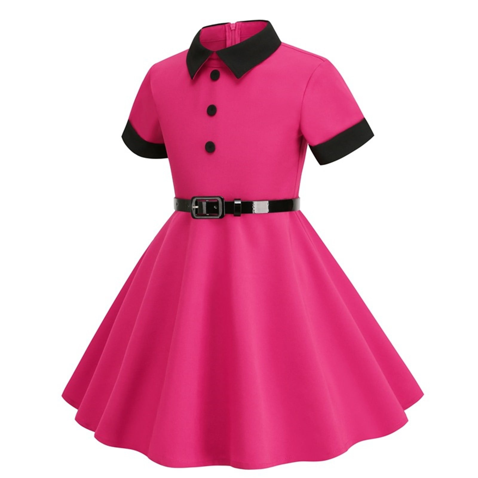 Coerni Girls Vintage Dresses 50's Retro Short Sleeve Party Dress Outfit ...