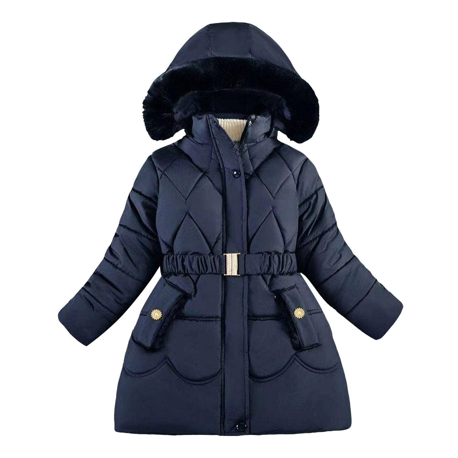 Coerni Girls' Winter Jacket Padded Hooded Parka with Detachable Hood ...